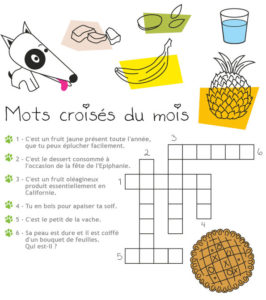 Mots croisés n°10 - les aliments du mois de Janvier - La Table des Enfants