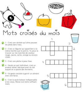 Mots croisés n°16 - les aliments du mois d'Août N°2 - La Table des Enfants