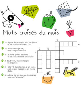 Mots croisés n°04 - les aliments du moi de Juin - La Table des Enfants