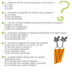 Quiz n°42 - la carotte - La Table des Enfants